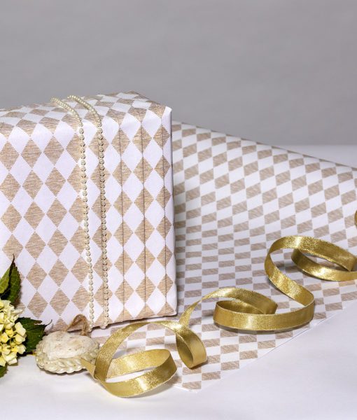 Our handmade wrapping paper is recycled as stainability is very important.